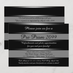 Pre-Prom invitation,Pre Prom, Quinceanera,Black Invitation | Zazzle
