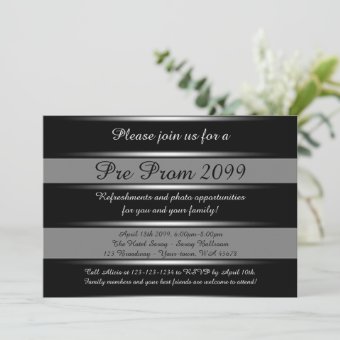 Pre-Prom invitation,Pre Prom, Quinceanera,Black Invitation | Zazzle