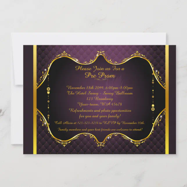 Pre-Prom invitation, Pre-Prom, Quinceanera,Sweet16 Invitation | Zazzle
