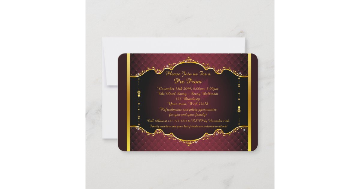 Pre-Prom invitation, Pre-Prom, Quinceanera,Sweet16 RSVP Card | Zazzle