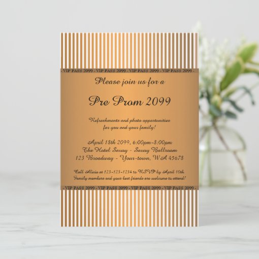 Pre-Prom invitation,Pre Prom, Quinceanera,VIP PASS Invitation | Zazzle