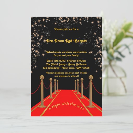 Pre-Prom invitation, Pre Prom,Red-Carpet,15th,16th Invitation | Zazzle