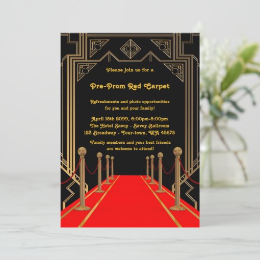 Pre-Prom invitation, Pre Prom,Red-Carpet,15th,16th Invitation | Zazzle