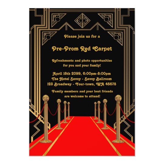 Pre-Prom invitation, Pre Prom,Red-Carpet,15th,16th Invitation | Zazzle.com