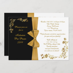 Pre-Prom invitation,white-&-black,RSVP included v2 Invitation | Zazzle