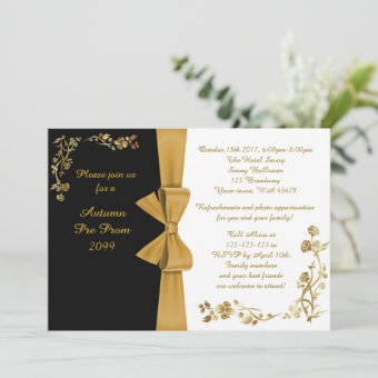 Pre-Prom invitation,white-&-black,RSVP included v2 Invitation | Zazzle
