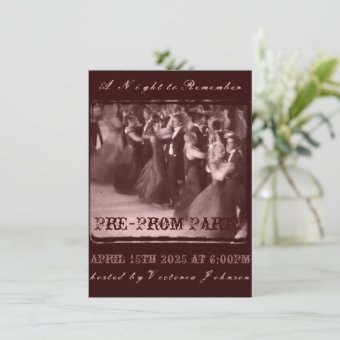 Pre-Prom Party Invitation | School Dance Pre-party | Zazzle