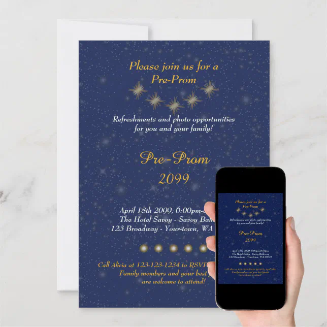 Pre Prom, Pre-Prom, Quinceanera, Sweet-sixteen, Invitation | Zazzle