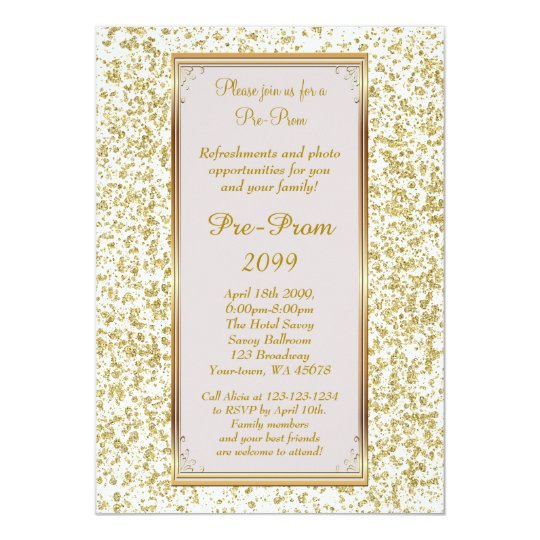 Pre Prom, Pre-Prom,Sweet-sixteen,Glitter on Ivory Invitation | Zazzle.com