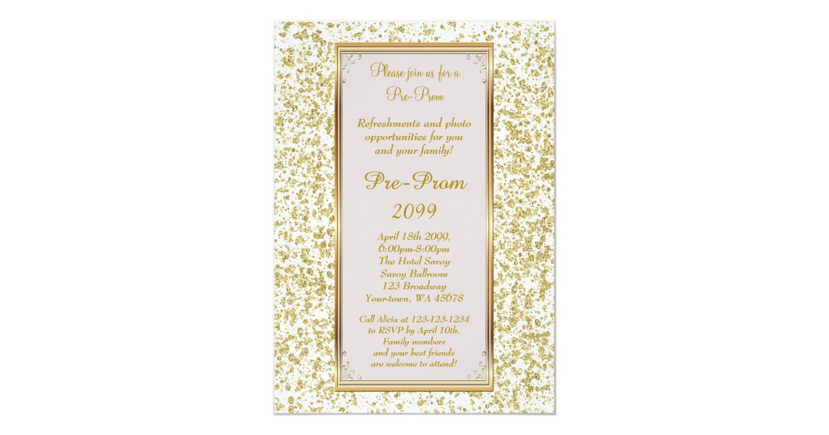 Pre Prom, Pre-Prom,Sweet-sixteen,Glitter on Ivory Invitation | Zazzle.com