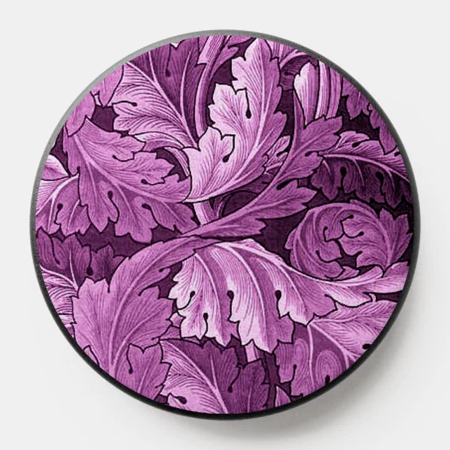 Pre-Raphaelite Acanthus Pattern In Purple PopSocket | Zazzle