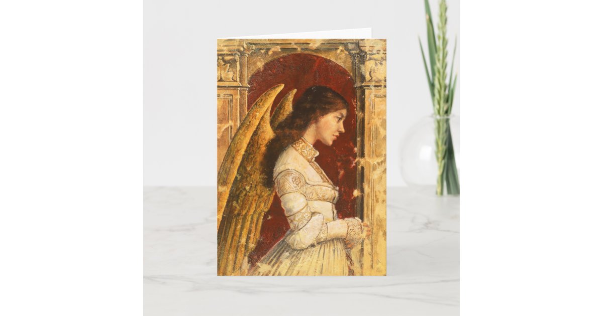 Pre-Raphaelite Angel Mural Greetings Card | Zazzle