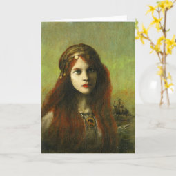 Pre-Raphaelite Celtic Girl Greetings Card | Zazzle