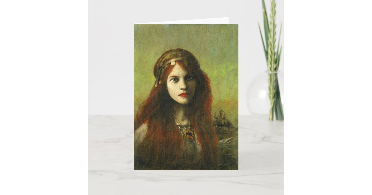 Pre-Raphaelite Celtic Girl Greetings Card | Zazzle