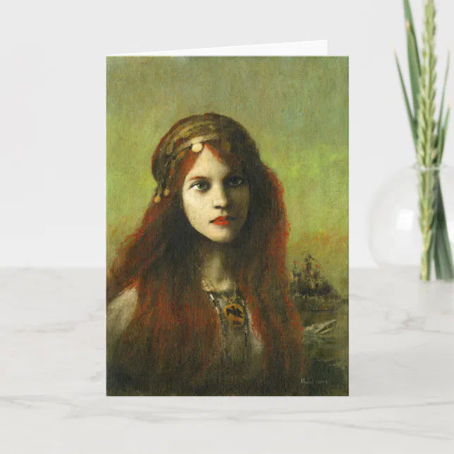 Pre-Raphaelite Celtic Girl Greetings Card | Zazzle