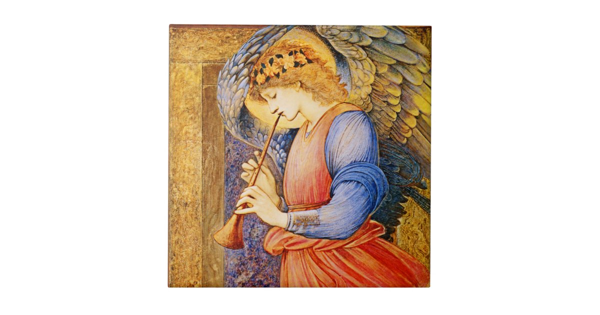 Pre-Raphaelite Christmas Angel Ceramic Tile | Zazzle
