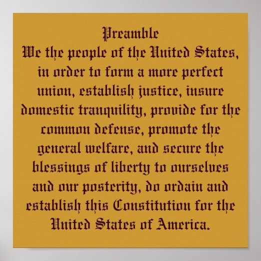 Constitution Preamble Art & Wall Décor | Zazzle