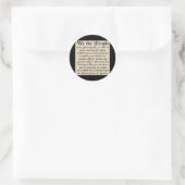 Preamble to The Constitution of the United States Classic Round Sticker ...