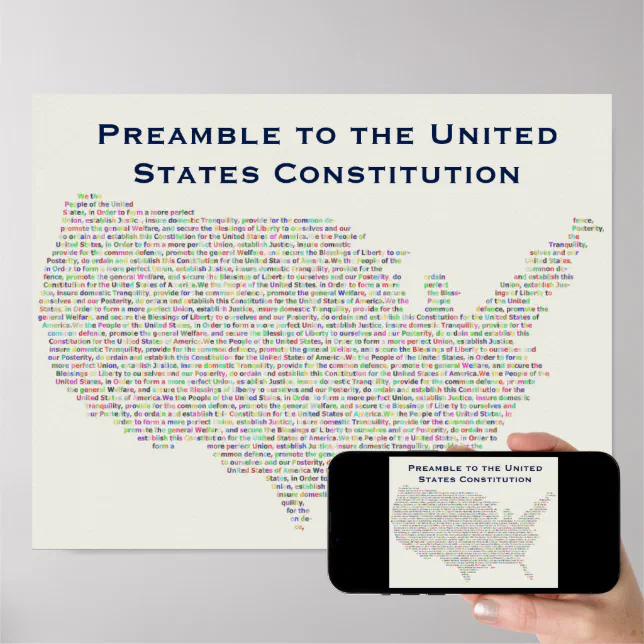 Preamble to the United States Constitution Poster | Zazzle