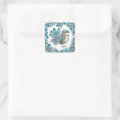 Precious Bling Birds Theme Invitation Square Sticker | Zazzle