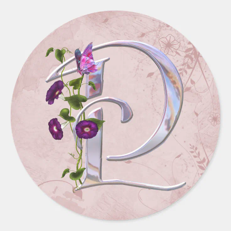 Precious Butterfly Initial P Classic Round Sticker | Zazzle