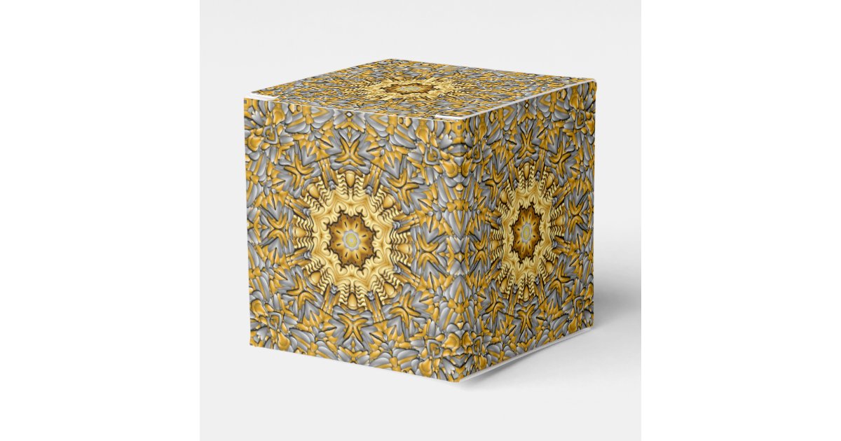 Precious Metal Gold Silver Vintage Kaleidoscope Favor Boxes | Zazzle