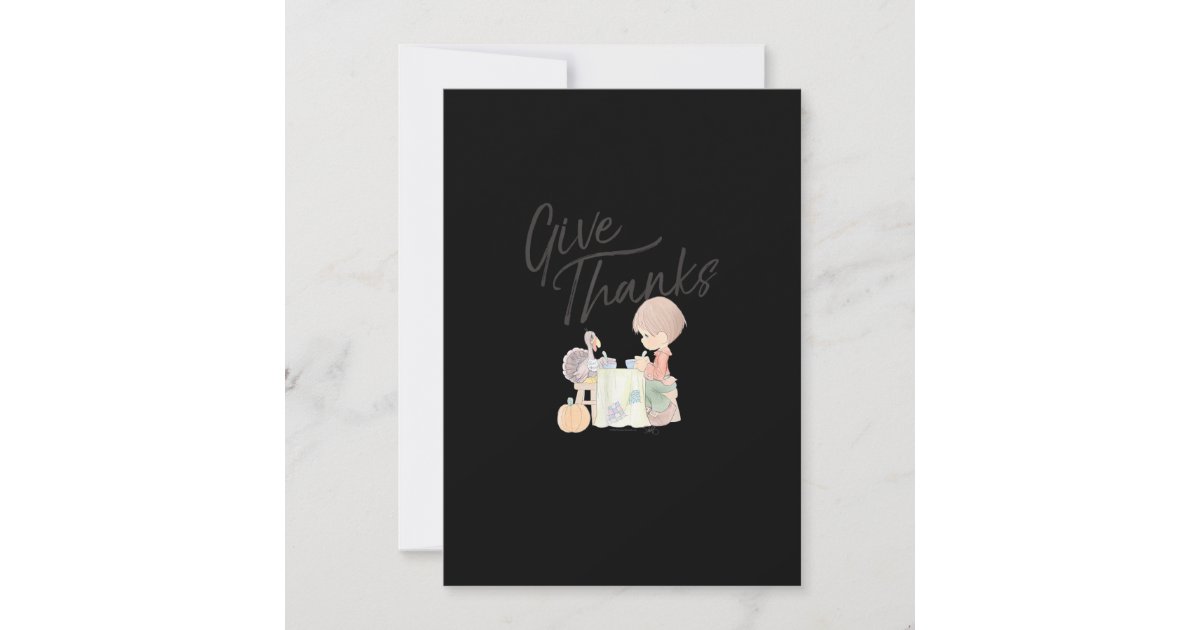 Precious Moments Thanksgiving Give Thanks Doll Invitation | Zazzle