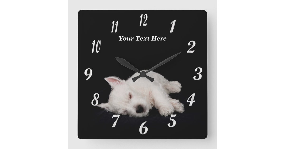 Precious Napping Westie Puppy Wall Clock | Zazzle