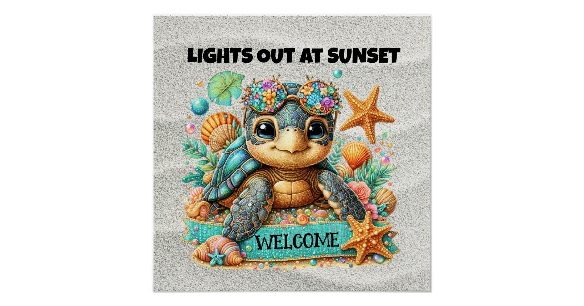 Precious Sea Turtle Theme Poster | Zazzle
