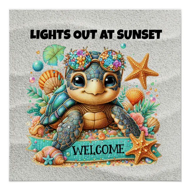 Precious Sea Turtle Theme Poster | Zazzle
