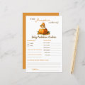 Predictions & Advice Baby Shower Girl Budge Card | Zazzle