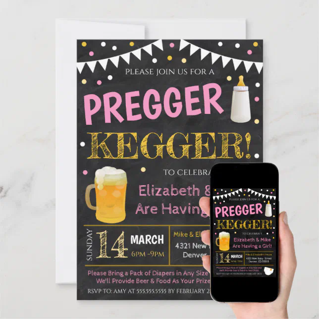 Pregger Kegger Baby Shower Invitation | Zazzle