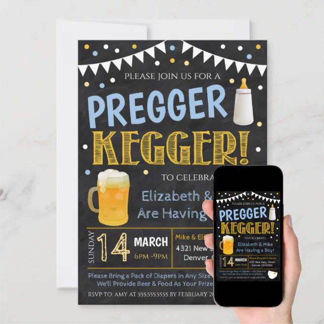 Pregger Kegger Party Invitation | Zazzle