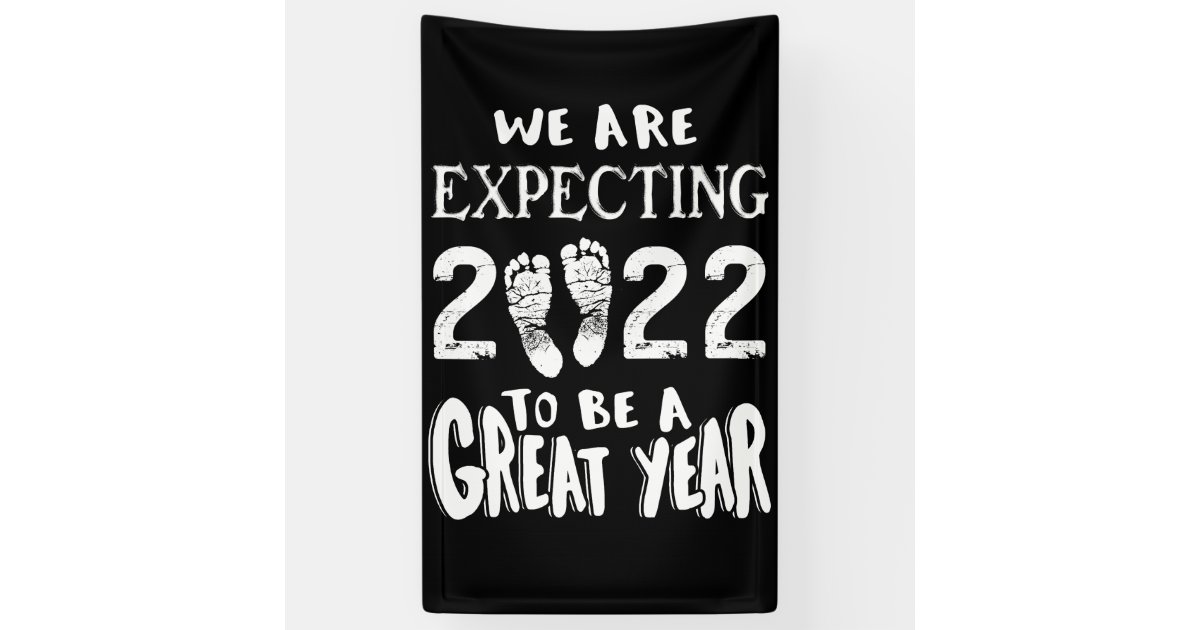 Pregnancy Announcement 2022 We Are Expecting Banner | Zazzle