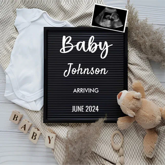 Pregnancy Announcement | Elegant Letter Board Baby | Zazzle