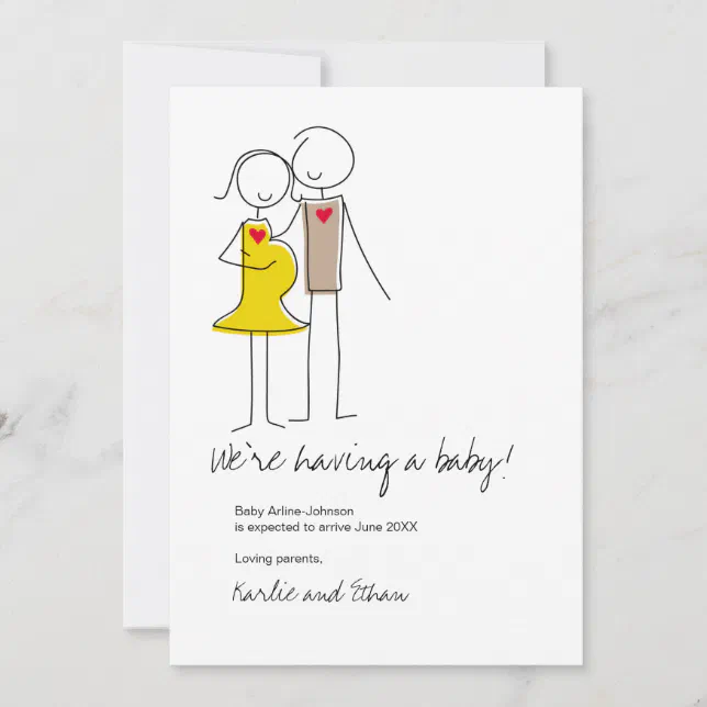 Pregnancy Announcement, Neutral Colors Announcement | Zazzle