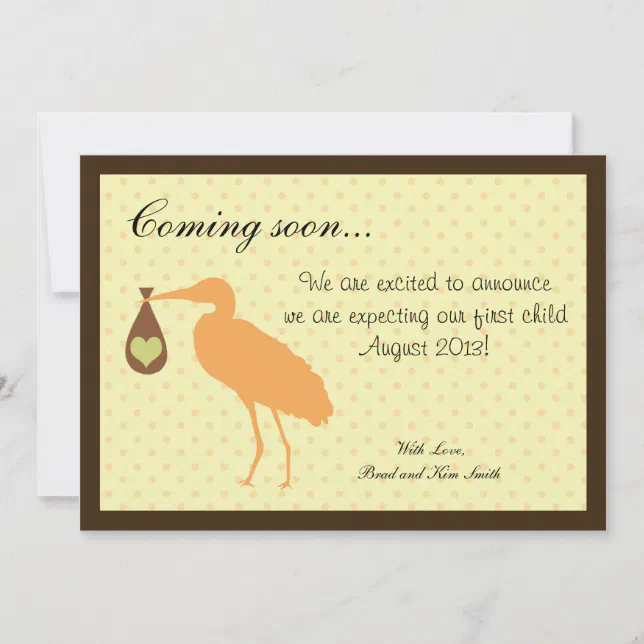 Pregnancy Announcement Personalized Stork | Zazzle