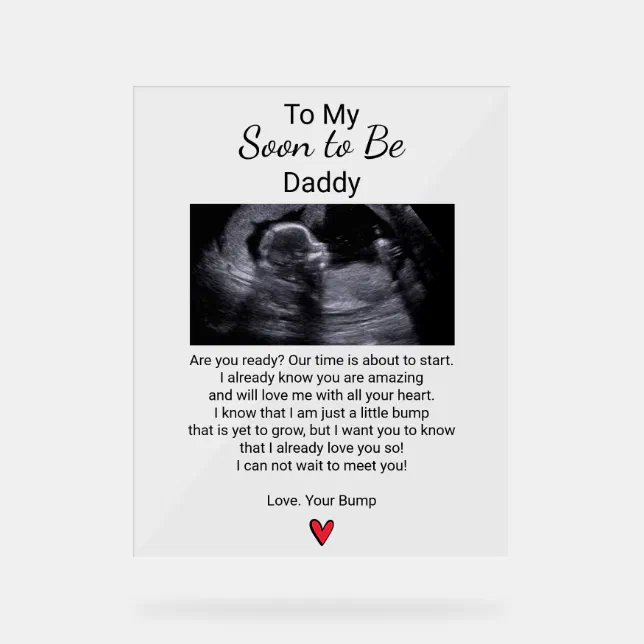 Pregnancy Announcement to Husband Soon to be Dad Acrylic Sign | Zazzle