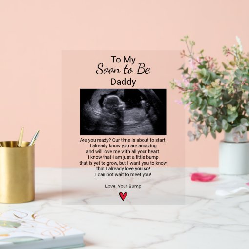 Pregnancy Announcement to Husband Soon to be Dad Acrylic Sign | Zazzle