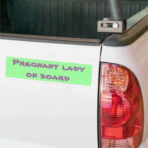 Pregnant Lady On Board Bumper Sticker | Zazzle