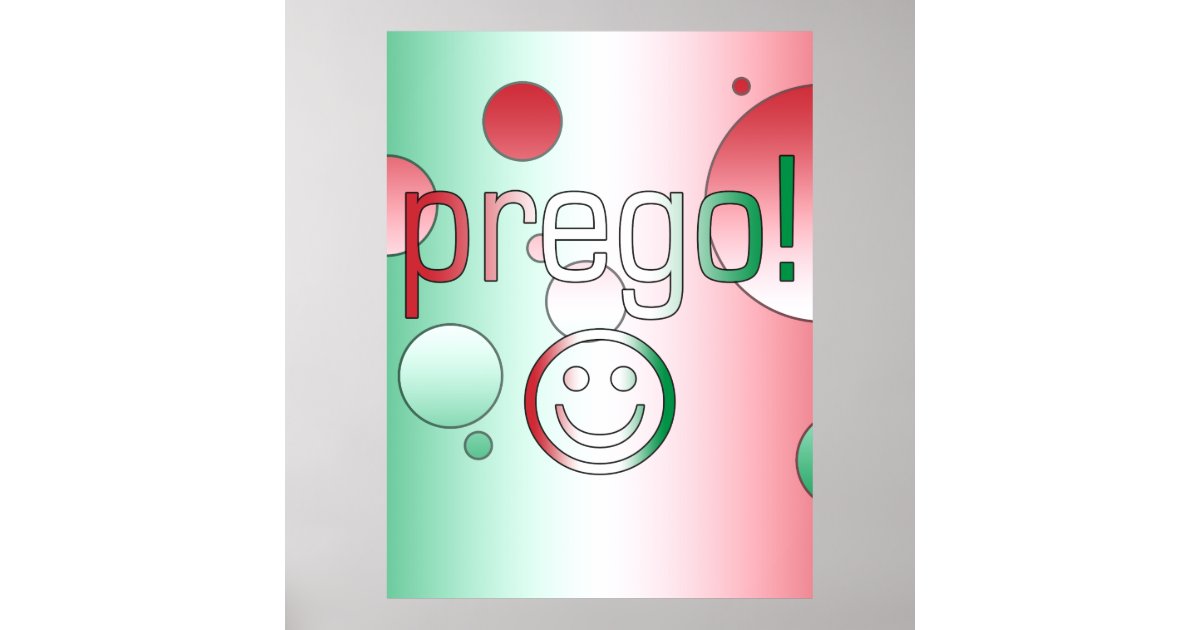 Prego! Italy Flag Colors Pop Art Poster | Zazzle