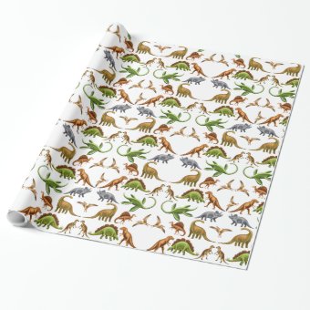 Prehistoric Dinosaur Paleo Wrapping Paper | Zazzle