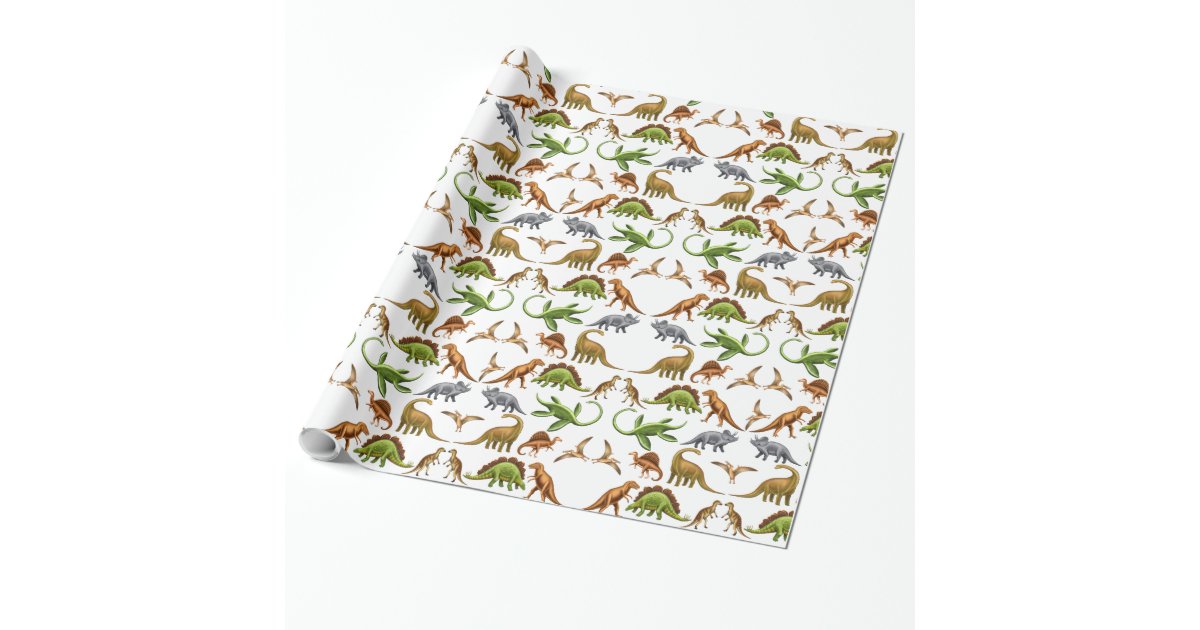 Prehistoric Dinosaur Paleo Wrapping Paper | Zazzle