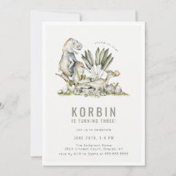 Prehistoric Dinosaur Theme Birthday Party Invitation | Zazzle