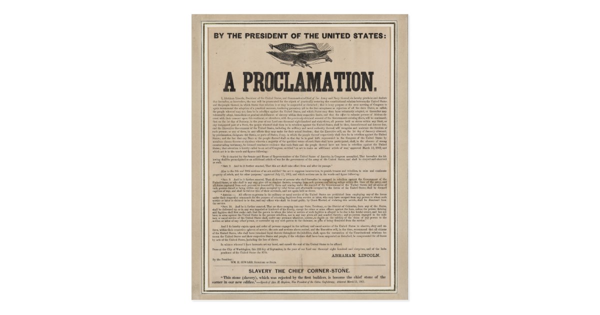 Preliminary Emancipation Proclamation Broadside Postcard | Zazzle.com