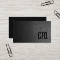 Premier Black Faux Leather CFO Business Card | Zazzle