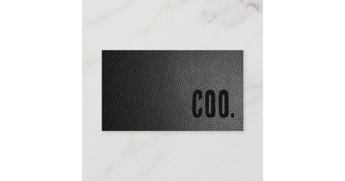 Premier Black Faux Leather COO Business Card | Zazzle