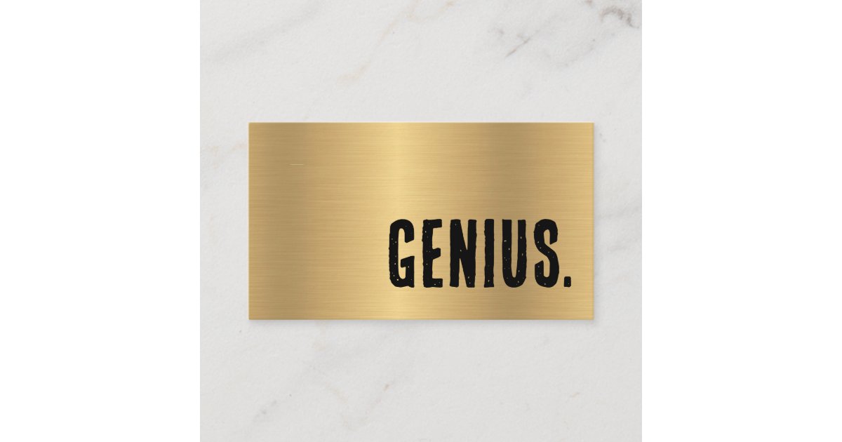 Premier Faux Gold Genius Business Card | Zazzle
