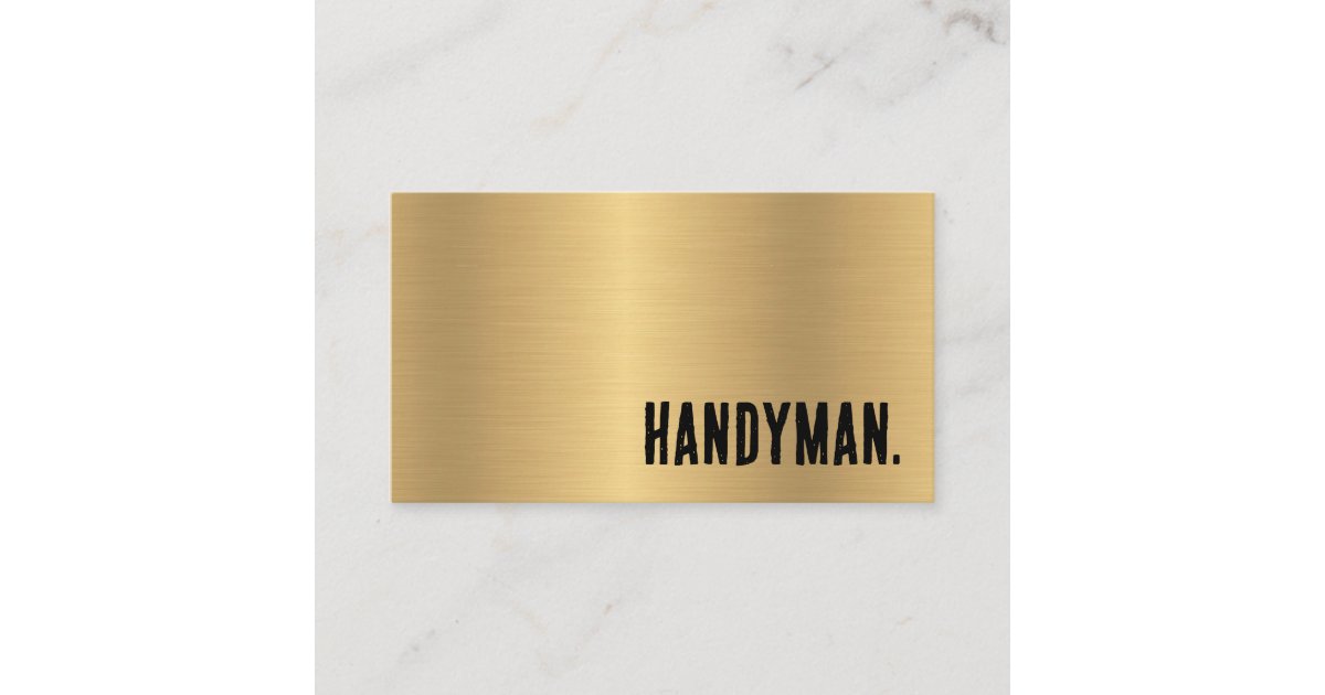 Premier Faux Gold Handyman Business Card | Zazzle