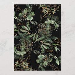 Premium Black Gold Botanical Eucalyptus Elegant Invitation | Zazzle